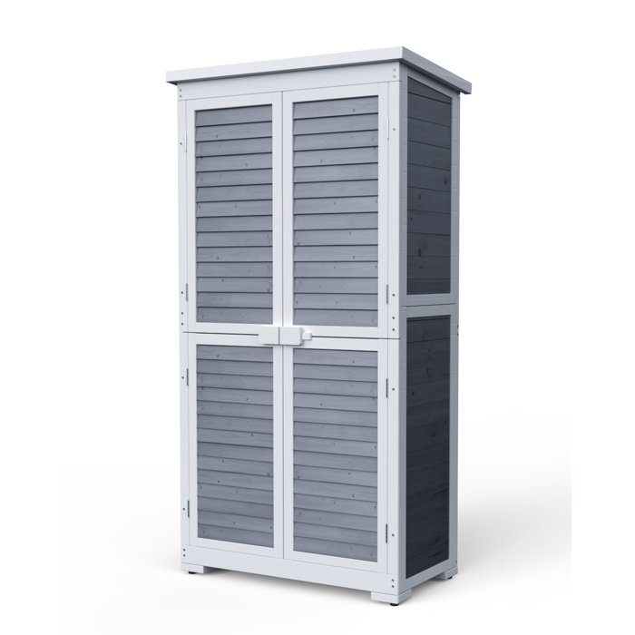 Aiho 3 ft. W x 1 ft. D Solid Wood Vertical Storage Shed & Reviews | Wayfair Aiho 3 ft. W x 1 ft. D Solid Wood Vertical Storage Shed & Reviews | Wayfair